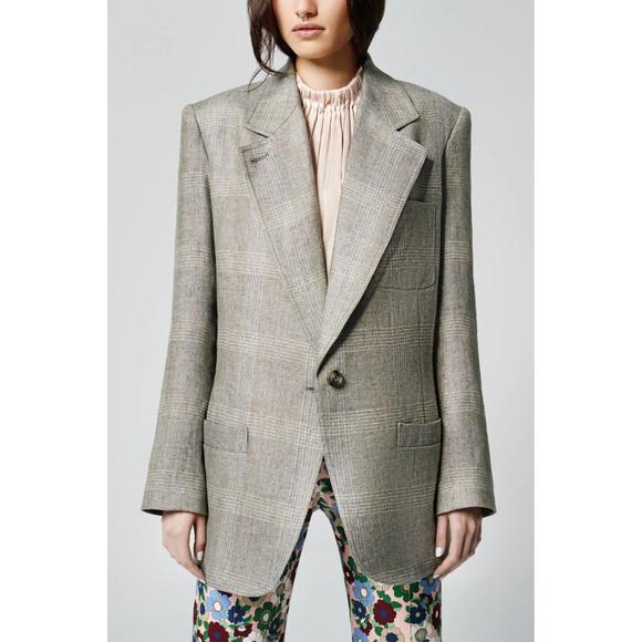 Smythe | Jackets & Coats | New Smythe Oversized Notched Lapel Blazer In Grey Glen Check | Poshmark